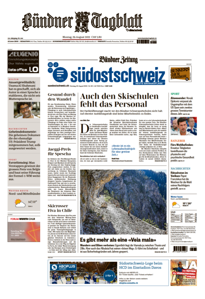Südostschweiz Bündner Zeitung und Bündner Tagblatt | Somedia Promotion